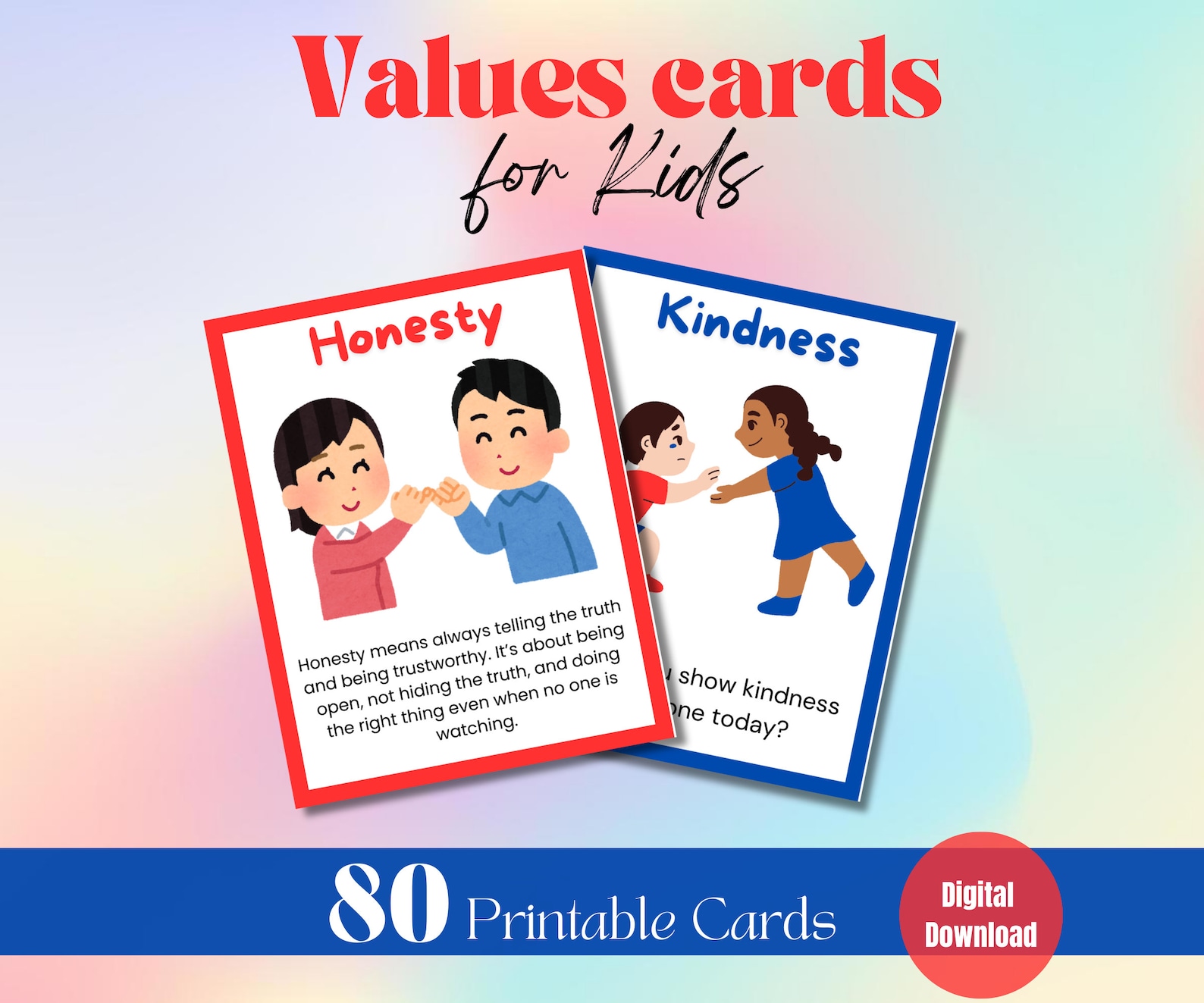 Core Values Cards for Kids, Acceptance and Commitment Therapy Cards ...
