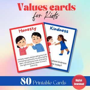 Core Values Cards for Kids, Acceptance and Commitment Therapy Cards ...