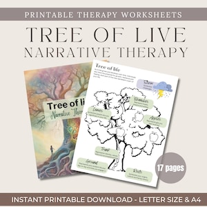 Tree of Life Narrative Therapy Worksheets, Trauma Processing, Mental Health Printable, Play ...