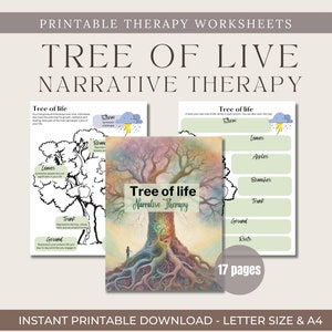 Tree of Life Narrative Therapy Worksheets, Trauma Processing, Mental ...