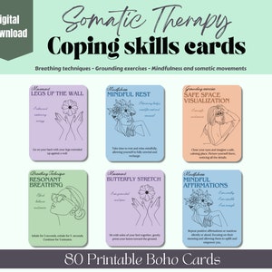 Somatic Therapy Coping Skills Cards, Emotional Regulation Resources ...