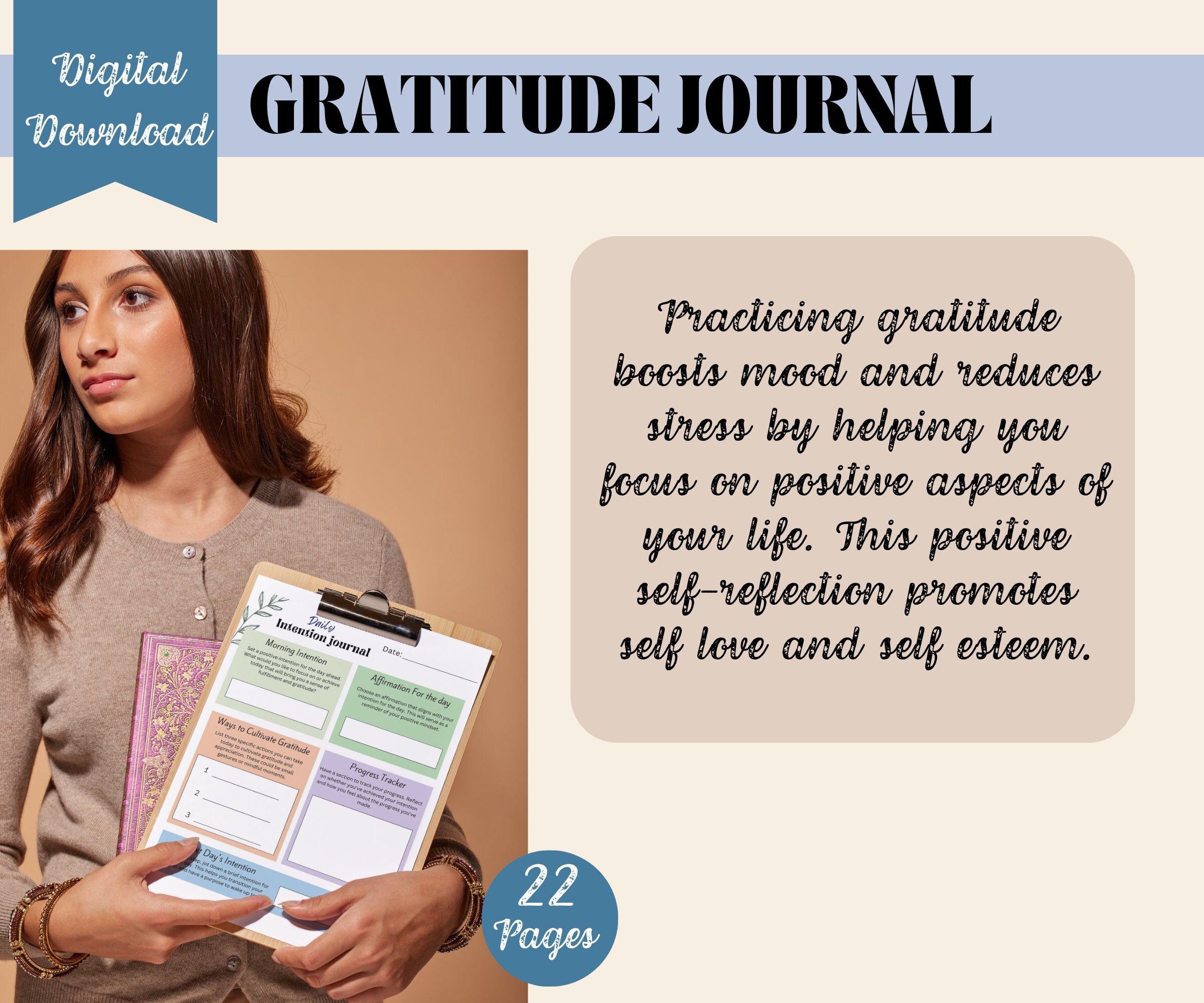 Gratitude Journal Printable for Hight School Students, Self Esteem ...