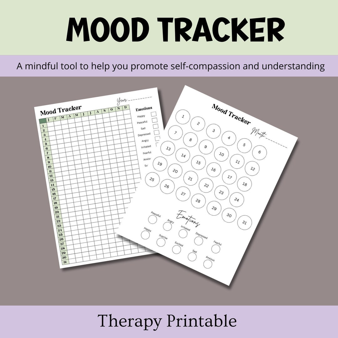 Mood Tracker, Mental Health Printable, Social Worker and School ...