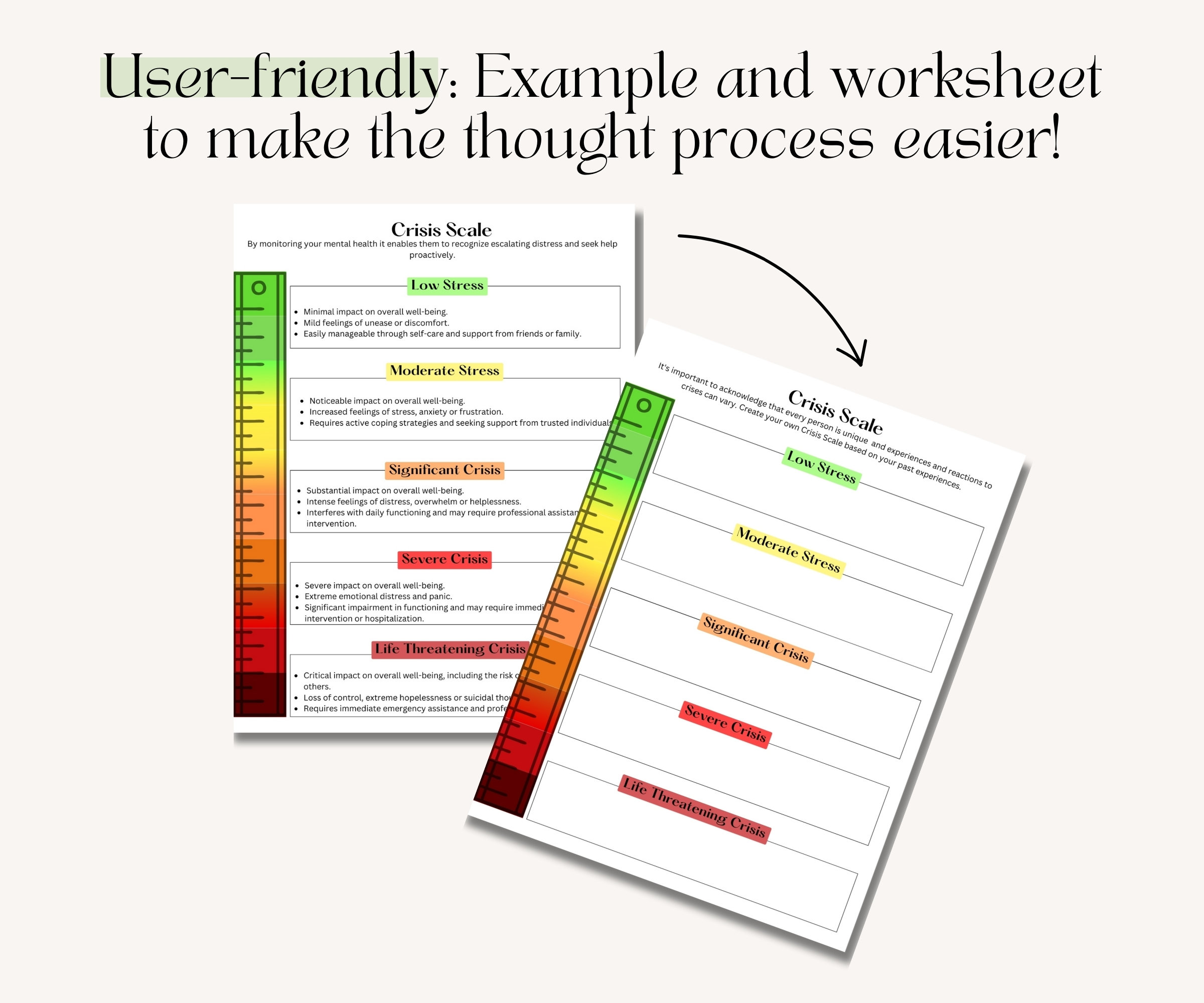Safety Plan for Mental Health Crisis Worksheets, Self Harm and Suicide ...