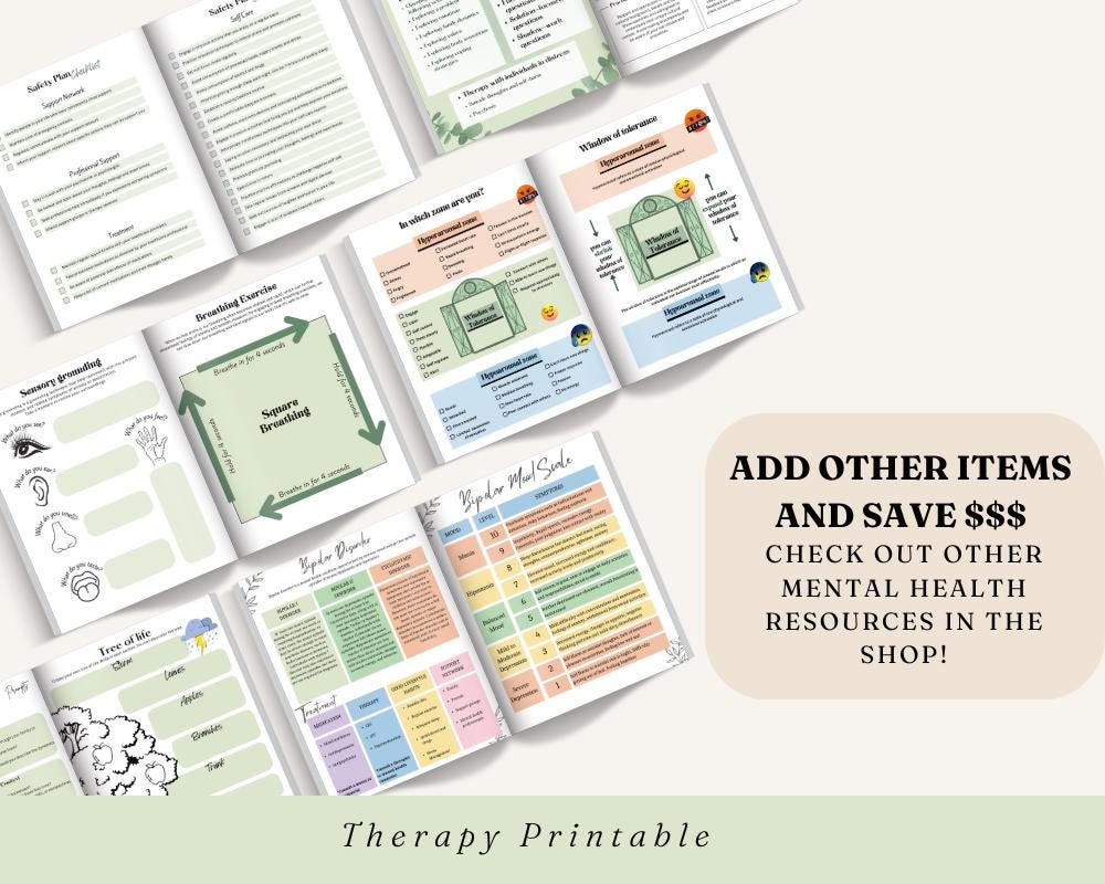 Self Harm Reduction Therapy Worksheets for Teens and Adults | BPD ...