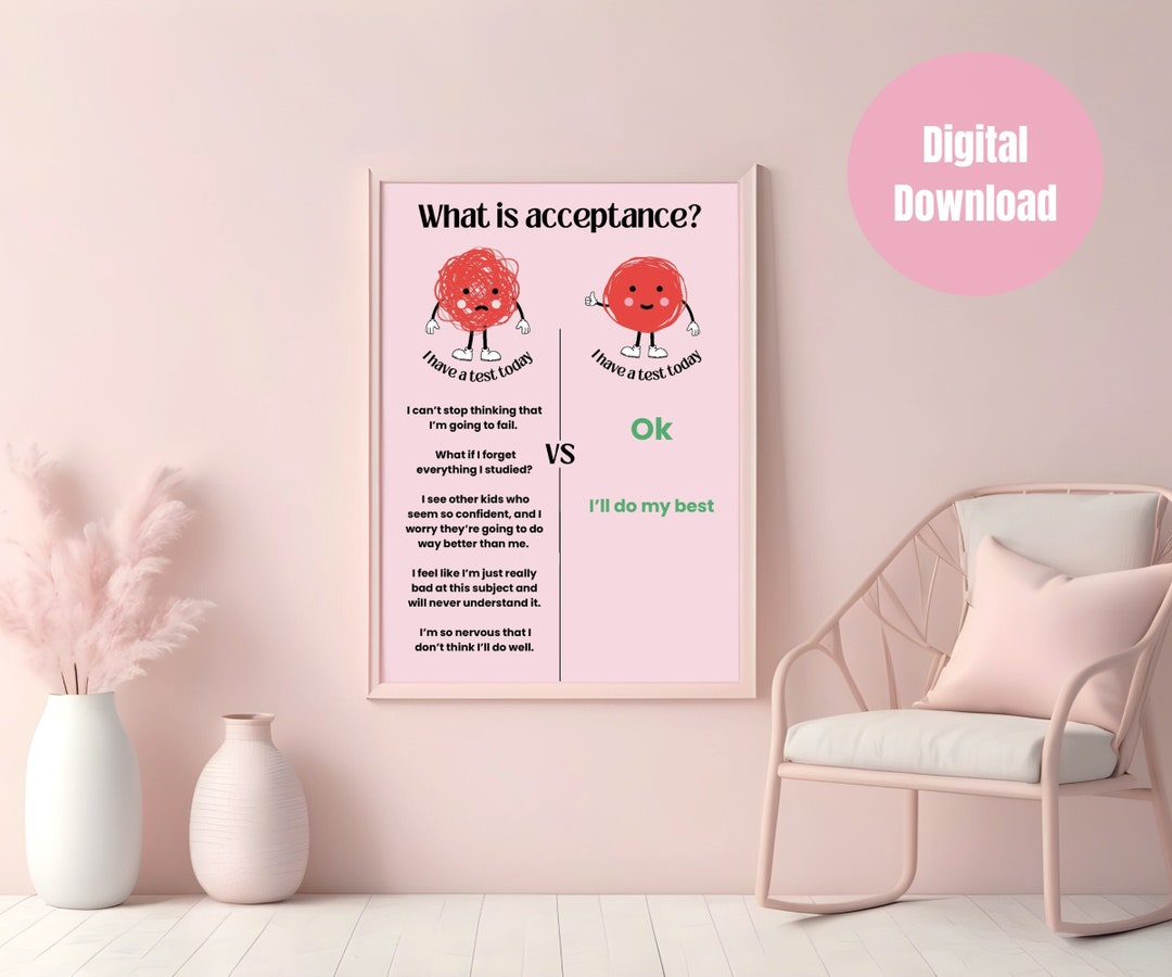 Acceptance and Commitment Therapy Poster, Funny Mental Health Wall Art ...
