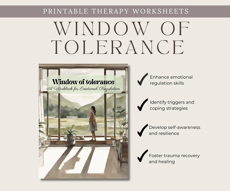 Window of Tolerance Workbook for Teens, Mental Health Worksheets ...