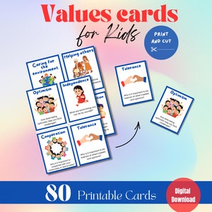 Core Values Cards for Kids, Acceptance and Commitment Therapy Cards ...