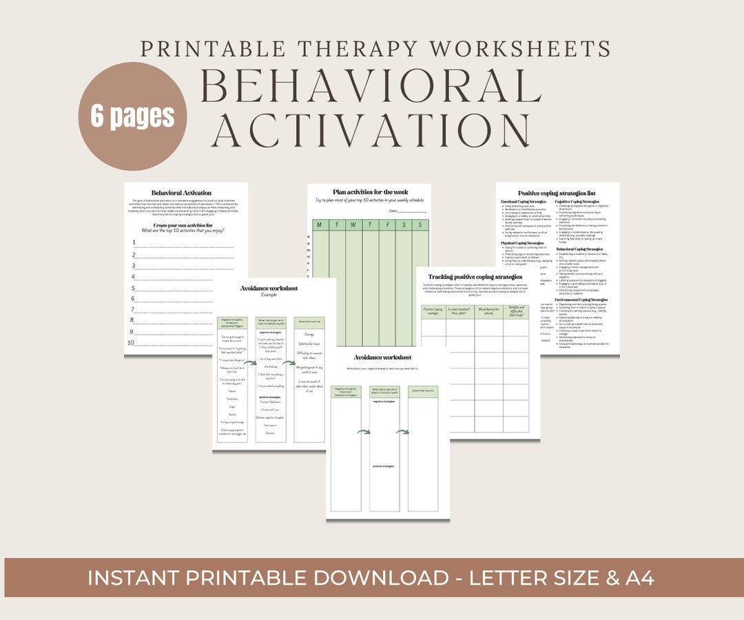 Behavioral Activation Therapy Resources, Challenges Negative Thoughts ...