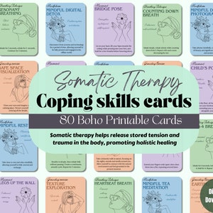 Somatic Therapy Coping Skills Cards, Emotional Regulation Resources ...