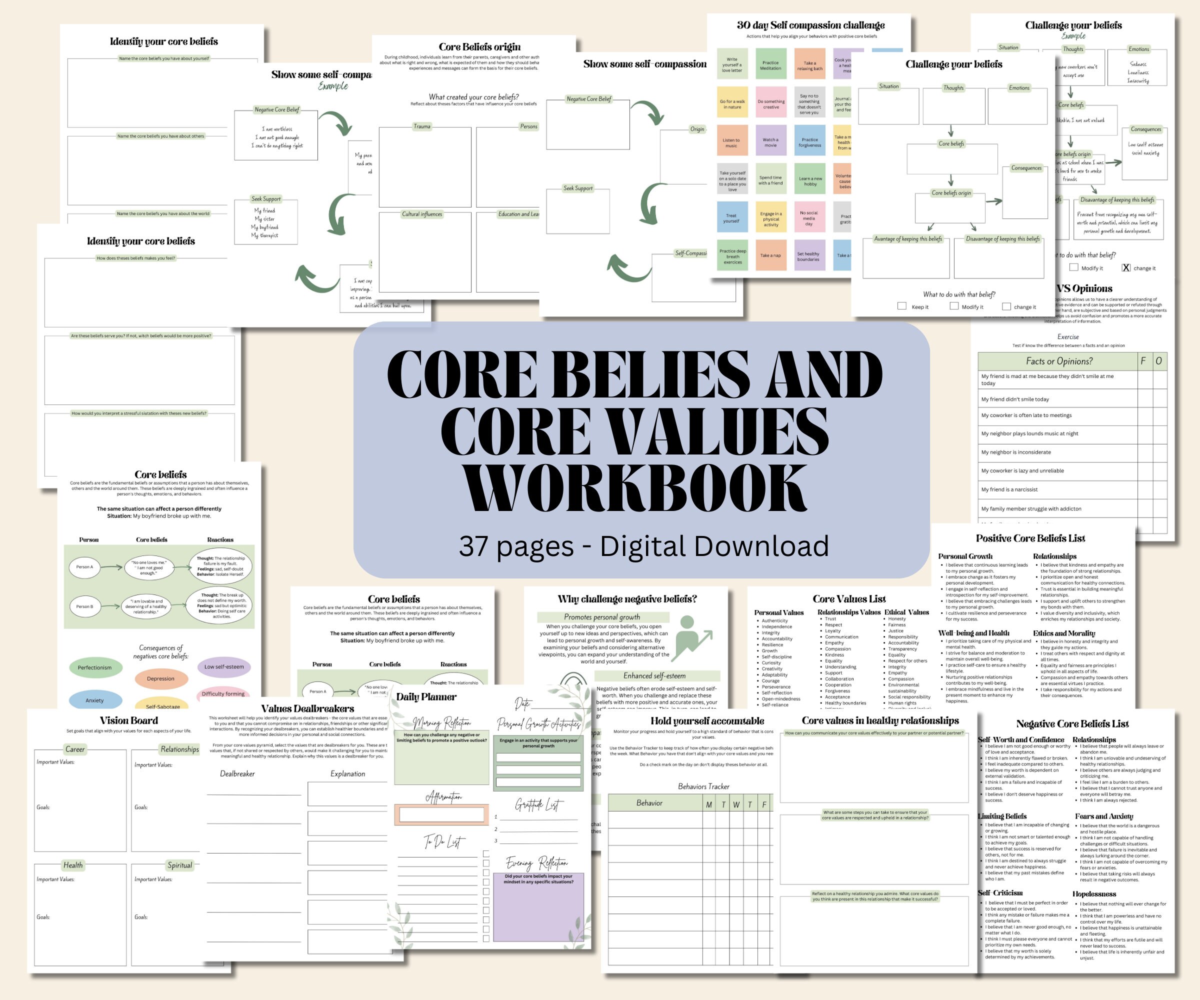 Core Beliefs and Core Values Workbook, Acceptance and Commitment ...