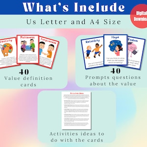 Core Values Cards for Kids, Acceptance and Commitment Therapy Cards ...