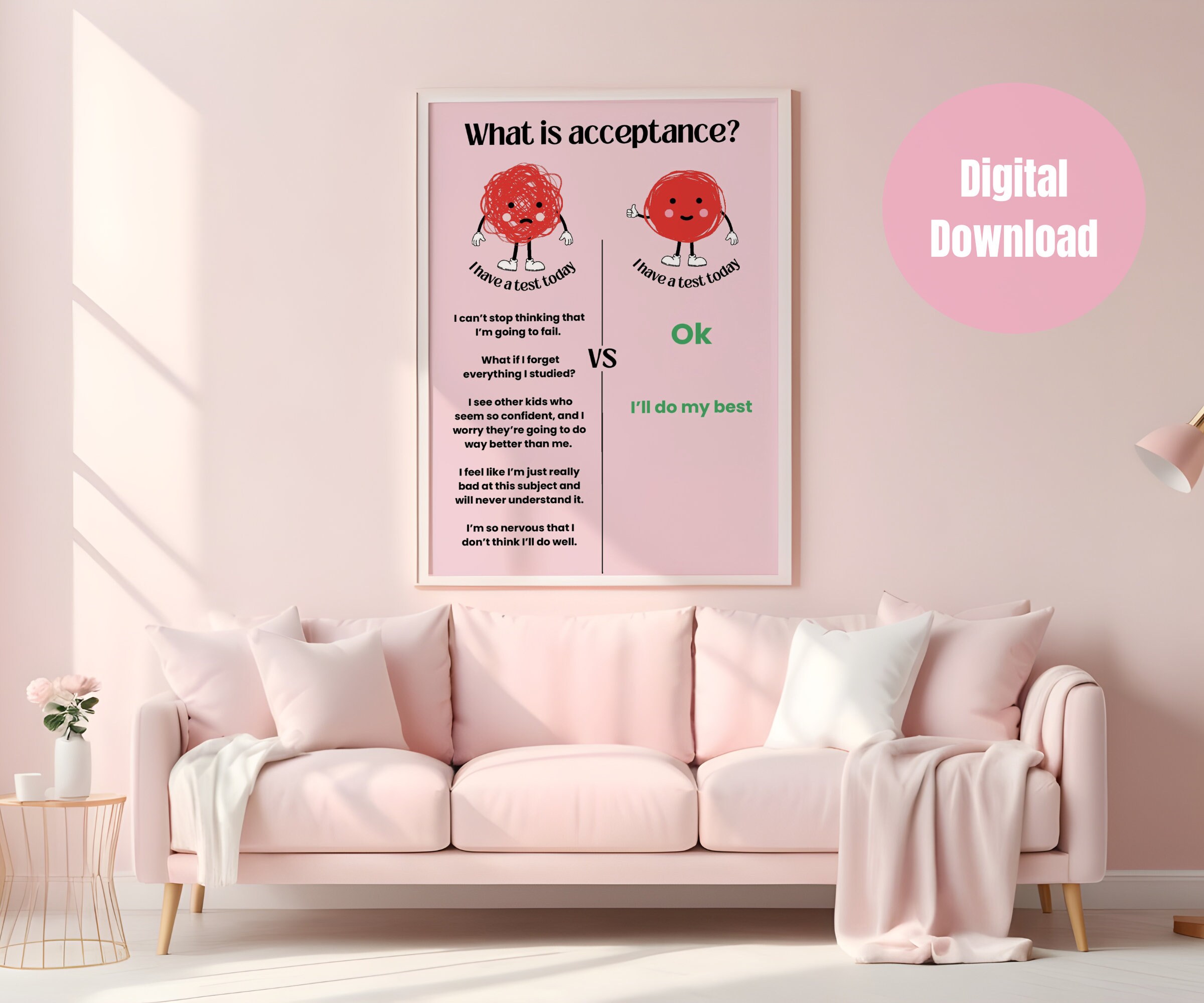 Acceptance and Commitment Therapy Poster, Funny Mental Health Wall Art ...