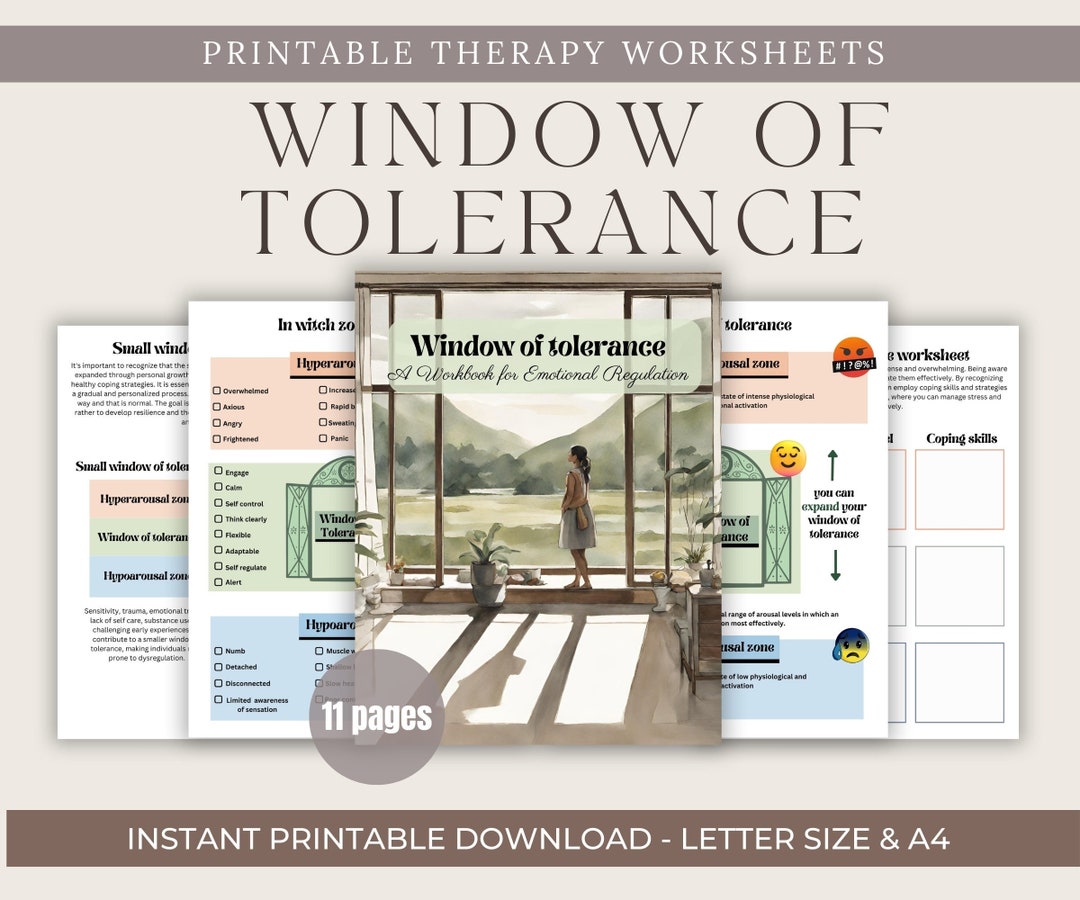 Window of Tolerance Workbook for Trauma Therapy, Ptsd Recovery Tool ...
