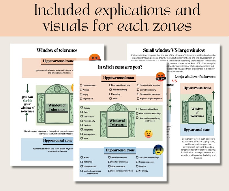 Window of Tolerance Workbook for Teens, Mental Health Worksheets ...
