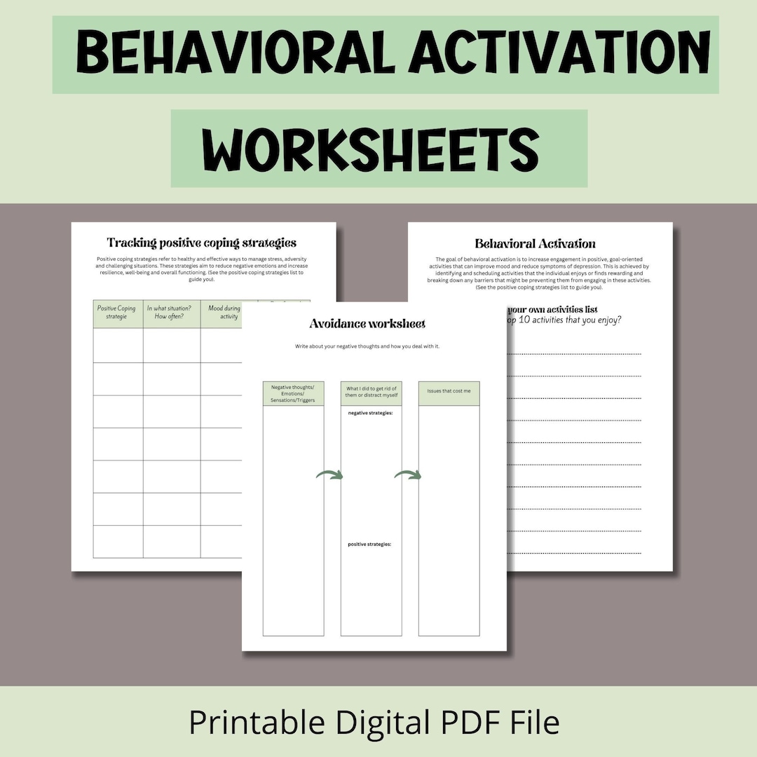 Behavioral Activation Worksheets, School Social Worker, Shadow Work ... Behavioral Activation Worksheets, School Social Worker, Shadow Work ...