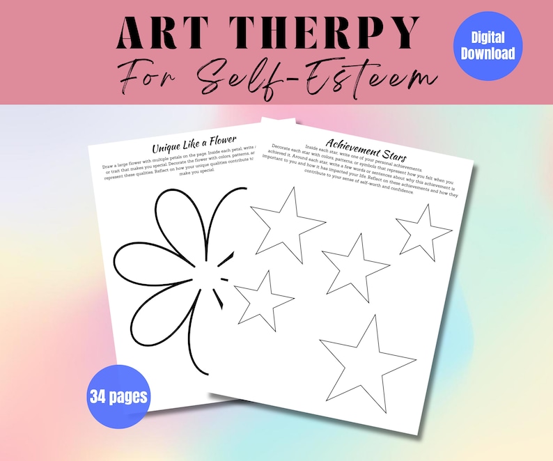Art Therapy Activities for Self-esteem, Positive Affirmations Kids ...