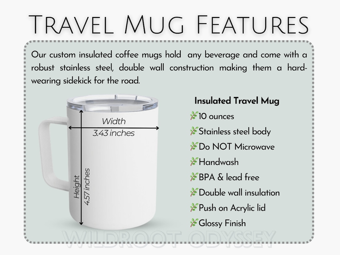 Travel Mug Size Chart, Travel Mug Mockup Travel Mug Size Chart, Digital ...