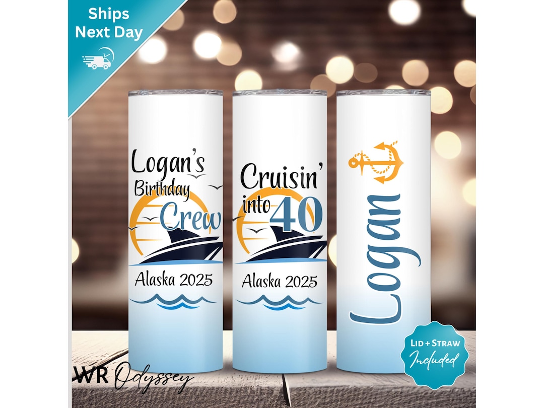 Custom 40th Birthday Cruise Tumbler Cups 40th Birthday Favors for Men ...