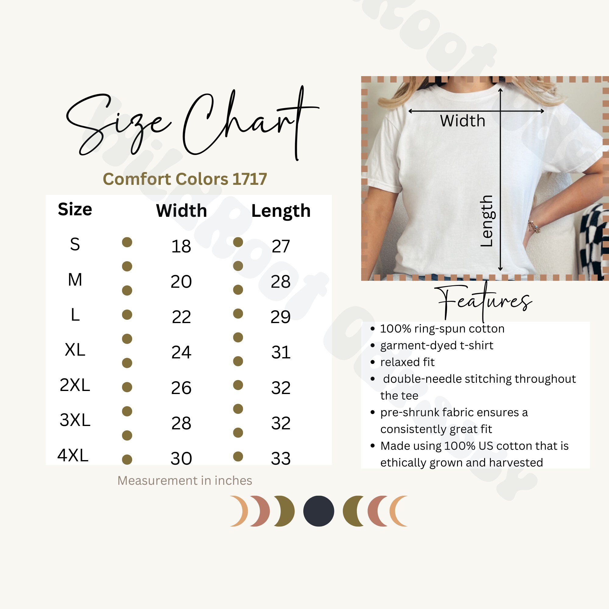 Comfort Colors Size Chart Tee Shirt Size Guide 1717 T Shirt Sizing ...