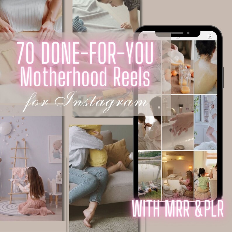 Motherhood Faceless Reels Templates Motherhood Instagram Reels Mum PLR ...