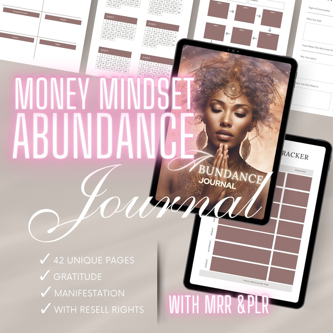 Abundance Journal Manifesting Journal PLR Planner Money Mindset PLR ...