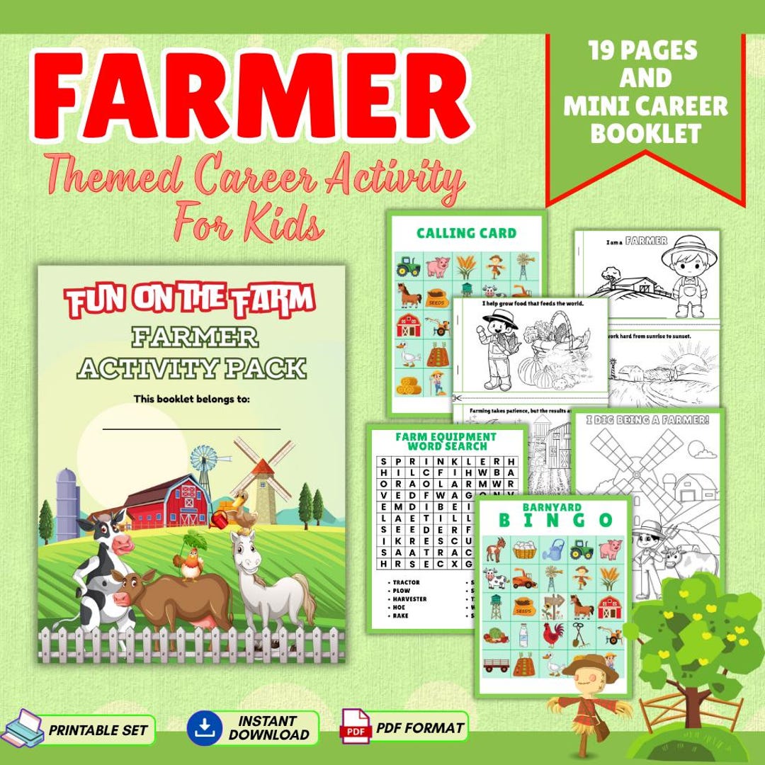 Farmer Worksheets Kids Career Worksheets Preschool Printable Worksheets ...