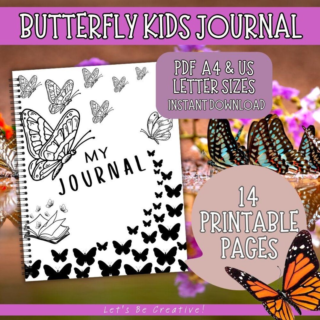 Butterfly Journal for Kids Printable Journal Butterfly Themed Pages ...