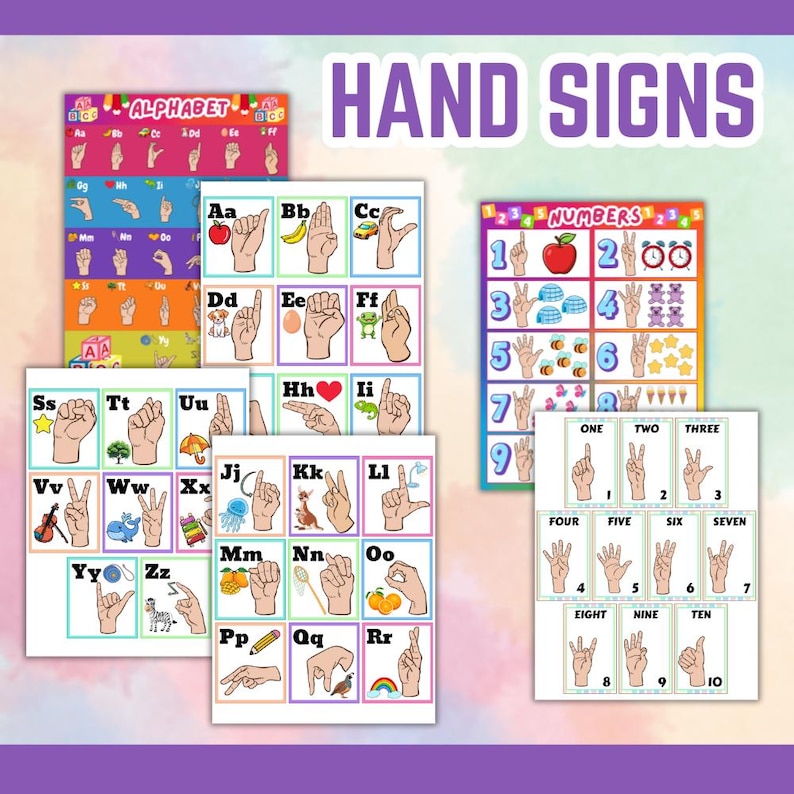 Kids Sign Language Posters Printable Sign Language Flashcards ASL ...