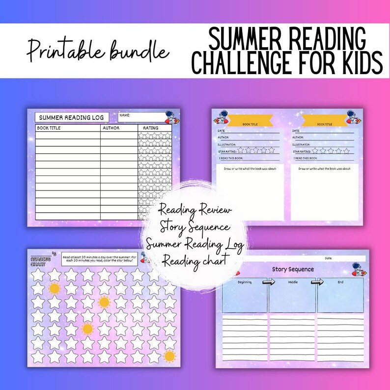 Space Summer Reading Challenge: Kids Printable Activity Pack (PDF ...