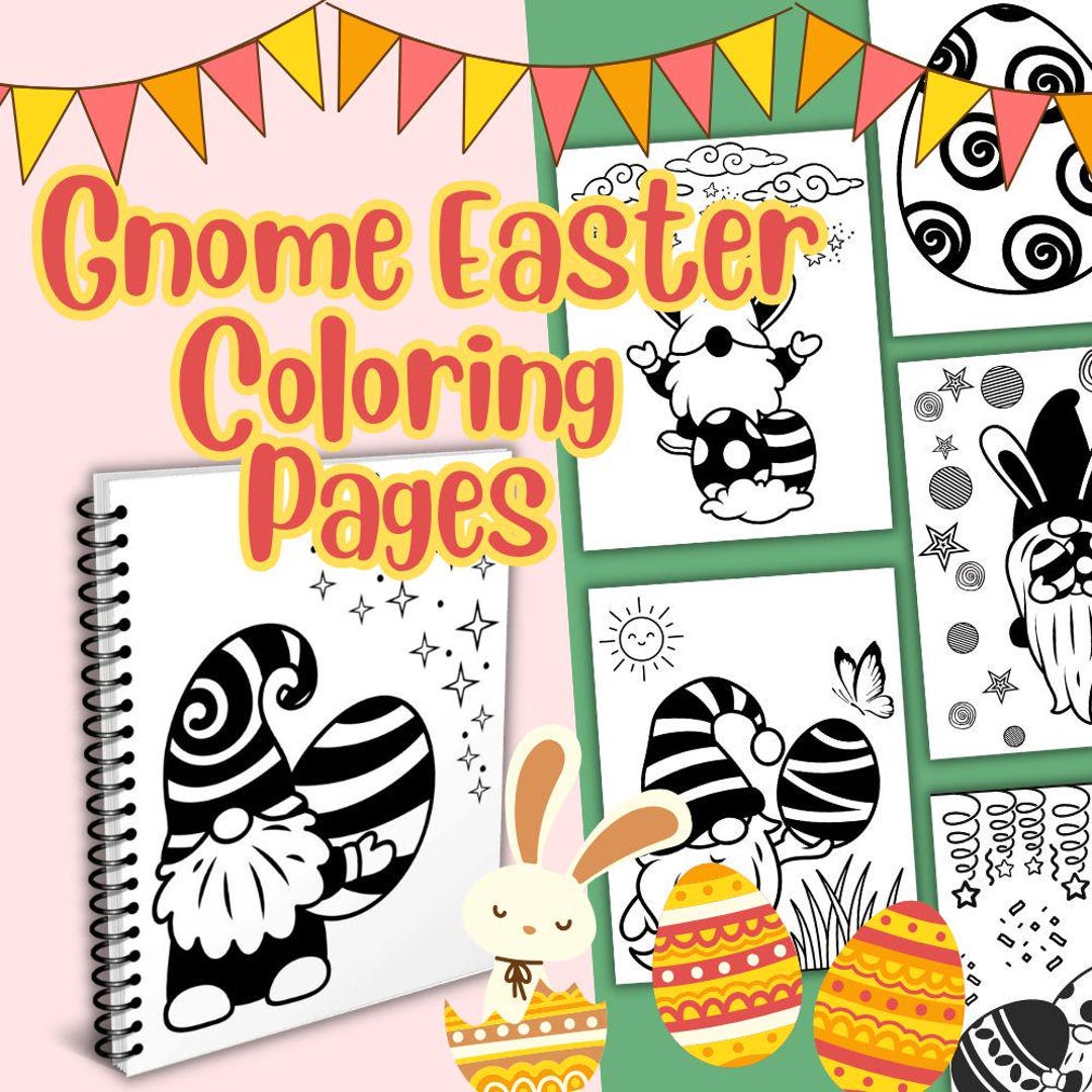Gnome Easter Coloring Pages Easter Gnome Easter Coloring Sheets Gnome ...