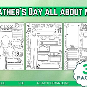 All About Dad Printable for Father’s Day Activity for Kids DIY Fathers ...