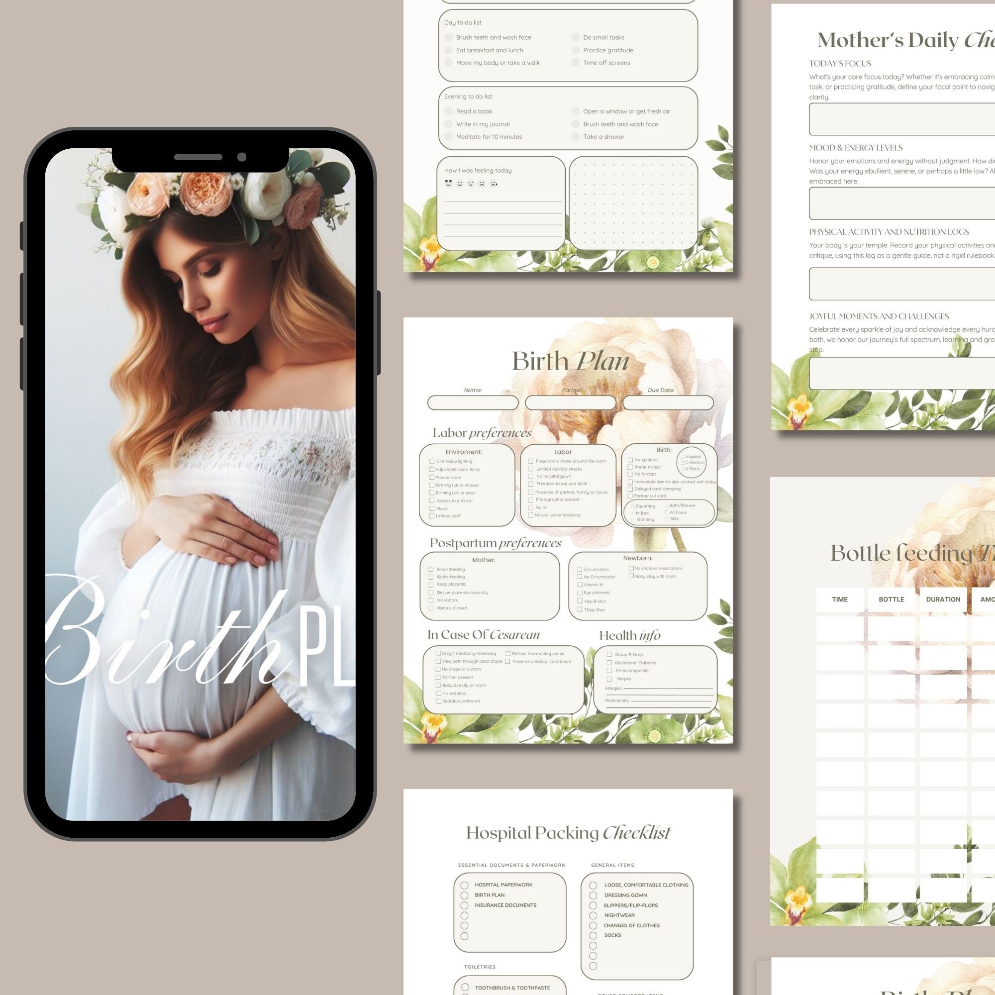 Birth Plan Template Visual Birth Plan Canva Baby Must Haves PLR ...