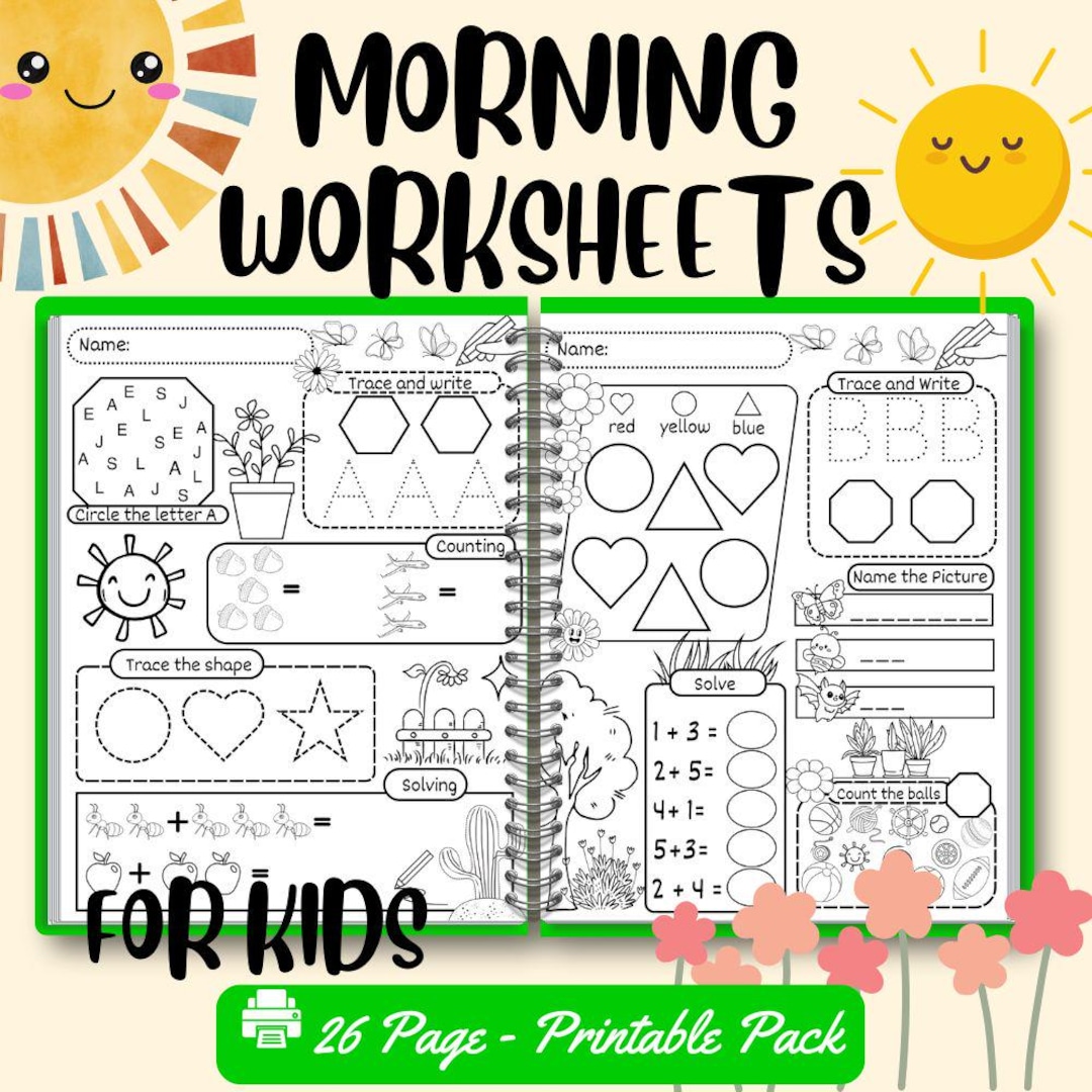 Preschool Morning Worksheets, Preschool Worksheets, Preschool ...