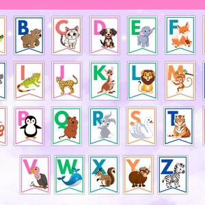 ABC Banner Printable A to Z Alphabet Wall Decor ABC Letters Pdf ABC ...