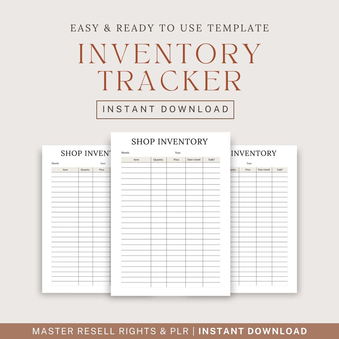 Inventory Tracker Template Editable Inventory Tracker PLR Templates ...