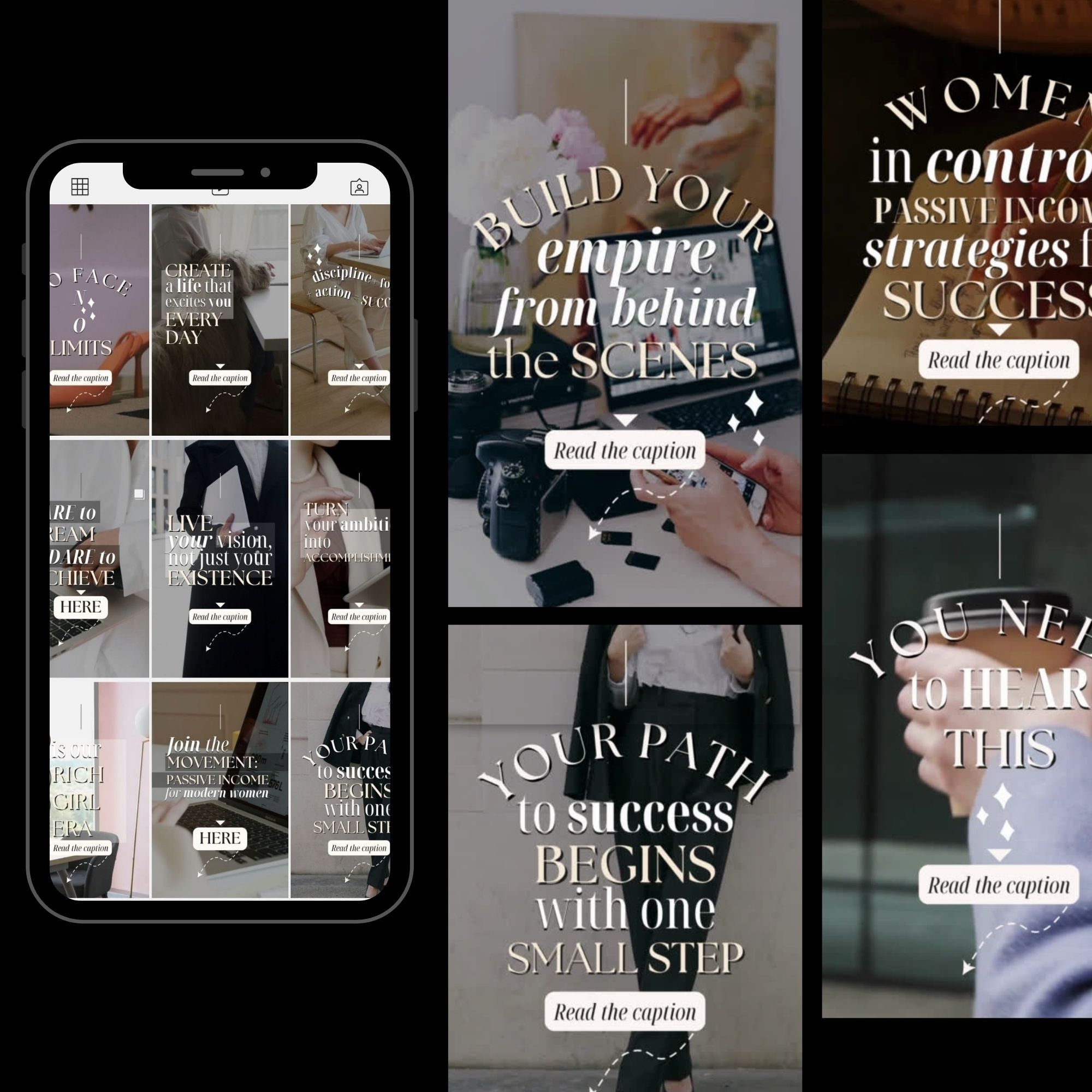 Boss Lady Faceless Reels Templates Instagram Reels Dark Aesthetic PLR ...