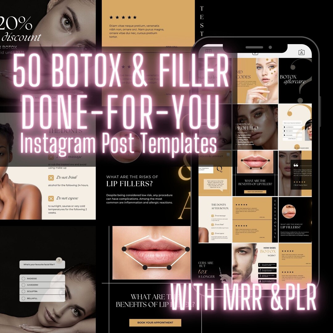 Skincare Templates Botox Faceless Instagram Skincare Master Resell ...