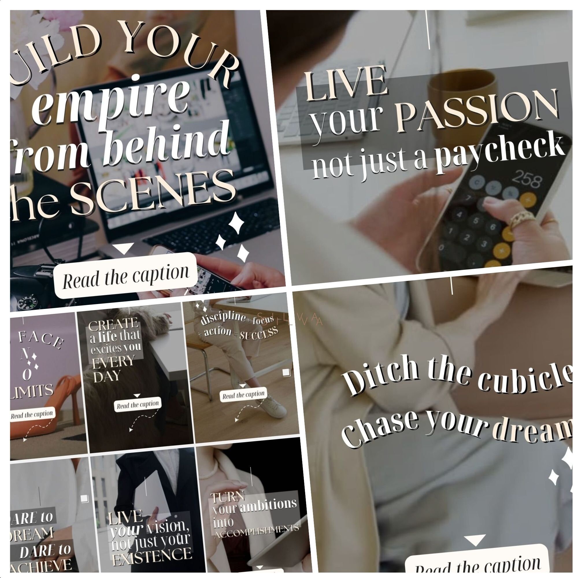 Boss Lady Faceless Reels Templates Instagram Reels Dark Aesthetic PLR ...