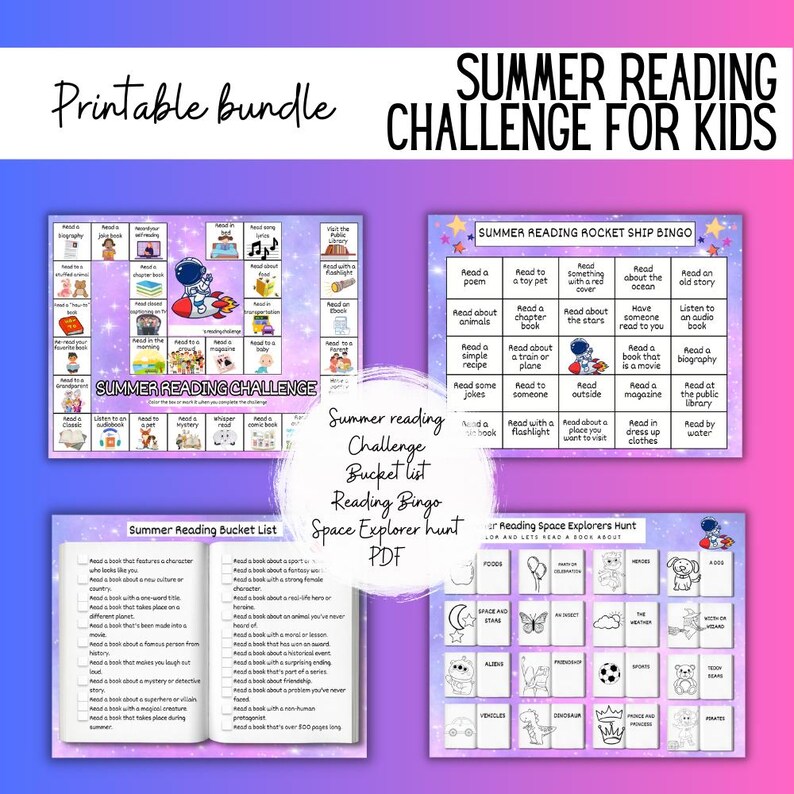 Space Summer Reading Challenge: Kids Printable Activity Pack (PDF ...