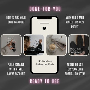 Dark Aesthetic Instagram Templates Faceless Instagram Master Resell ...