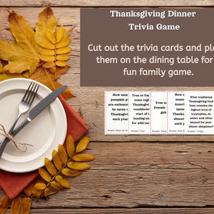Thanksgiving Trivia Game, Thanksgiving Dinner Games, Family Games ...