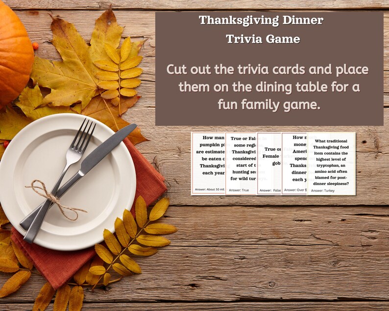 Thanksgiving Trivia Game, Thanksgiving Dinner Games, Family Games ...