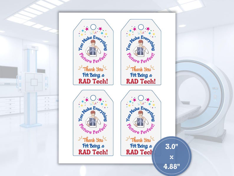 Rad Tech Week Printable Gift Tags, Radiology Appreciation Tag ...