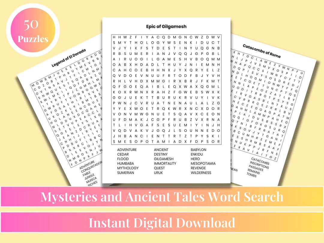50 Printable Themed Word Search Puzzles Bundle - Etsy Portugal