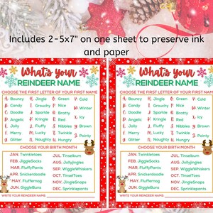 What's Your Reindeer Name Christmas Game, Printable Holiday Game ...