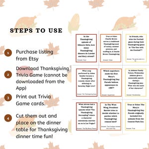 Thanksgiving Trivia Game, Thanksgiving Dinner Games, Family Games ...