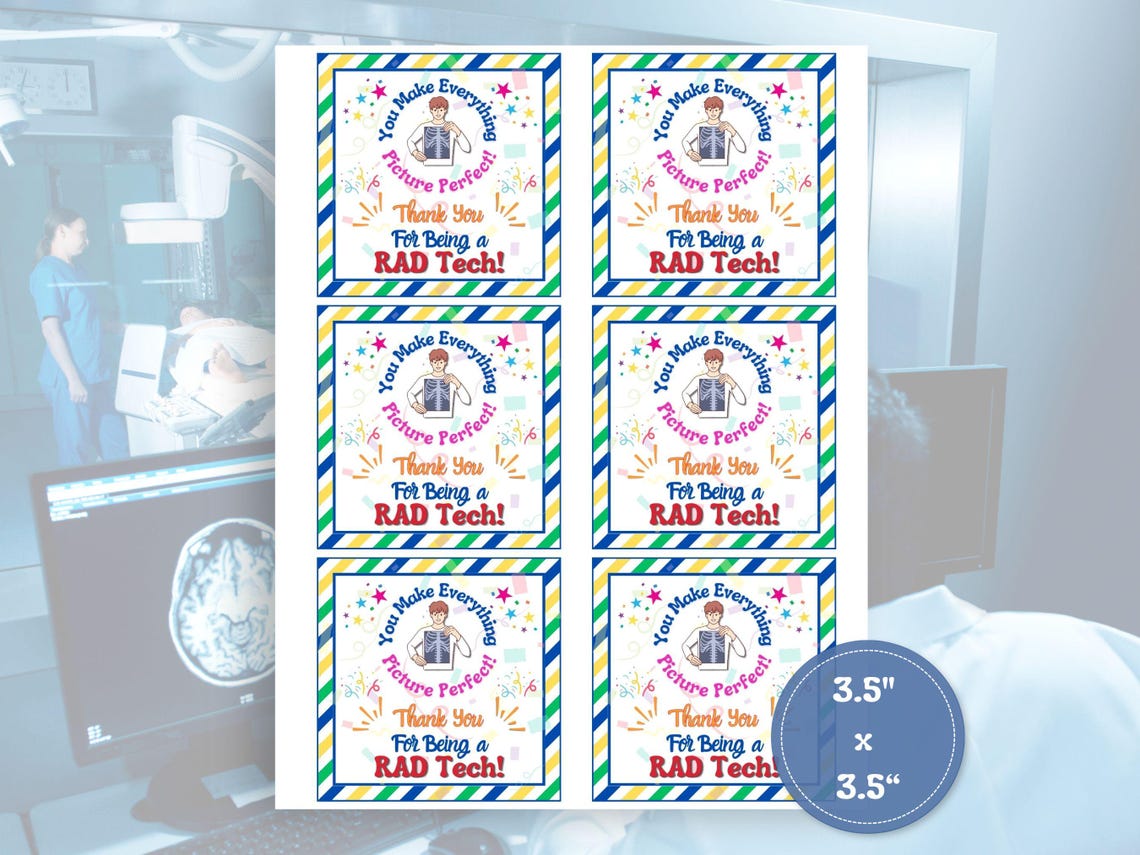 Rad Tech Week Printable Gift Tags, Radiology Appreciation Tag ...