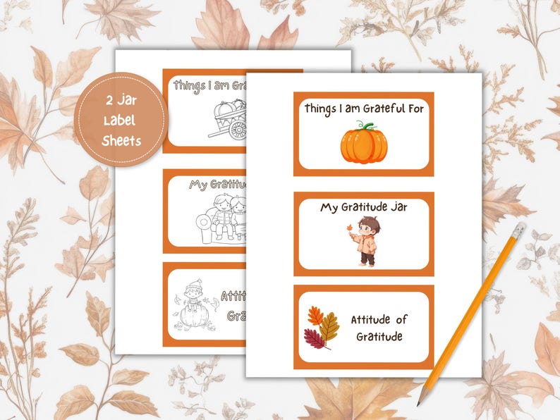 Printable Gratitude Jar Kit, Thanksgiving Kids Activity, Thankful for ...
