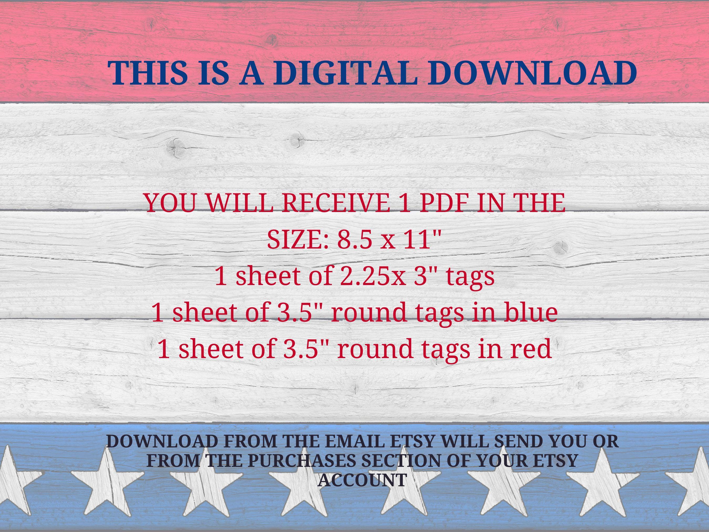 Veterans Day Printable Gift Tags, Military Appreciation Tag, Goodie Bag ...